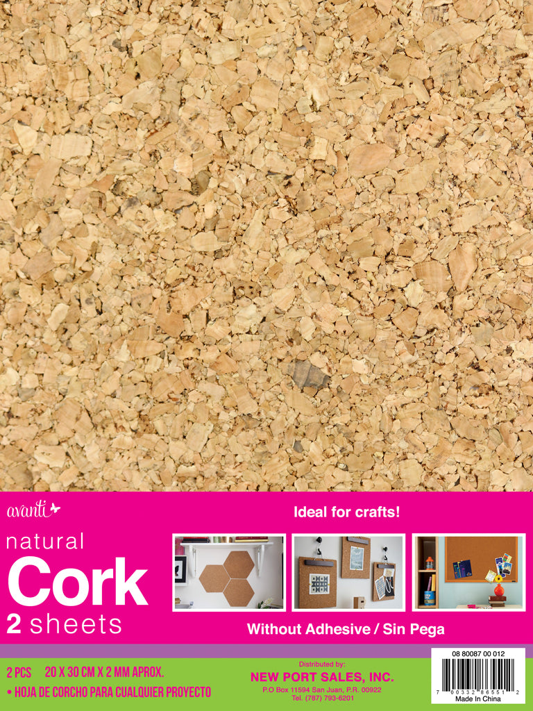 Premium Cork Sheets - 8"x12" (2-Pieces) | Versatile DIY Craft Material ...