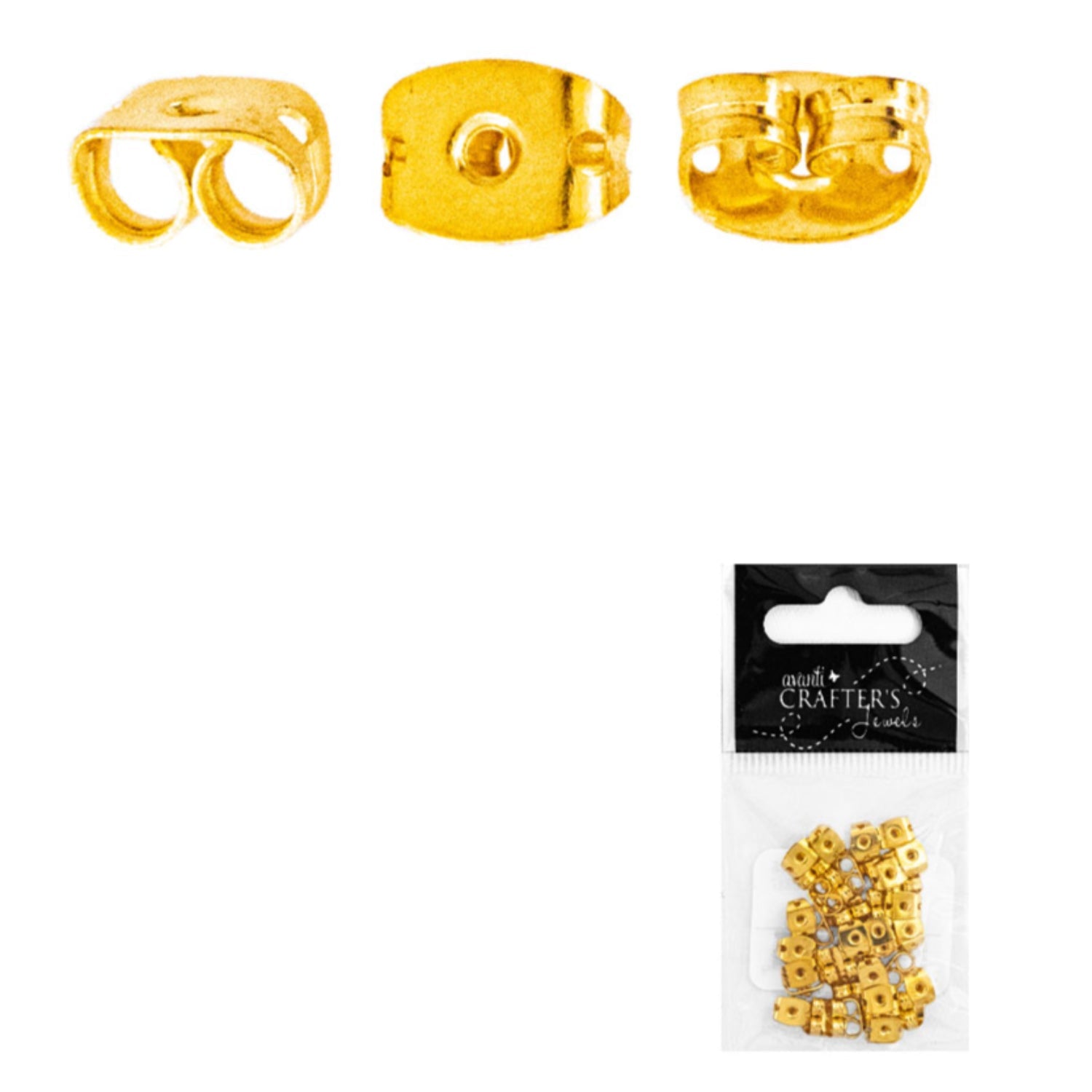 Brass Ear Nuts, Gold Color, 38 Pieces – Fararti