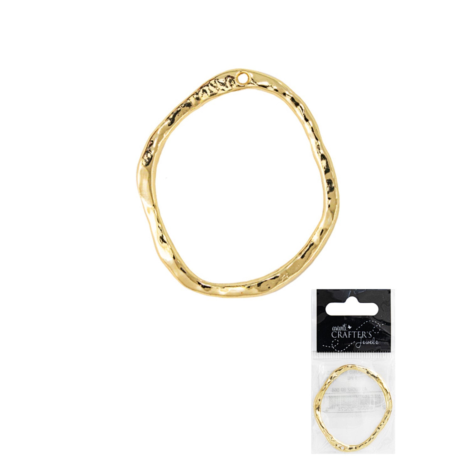 Big Round Pendant, Light Gold, 41x36mm, 1 Piece – Fararti