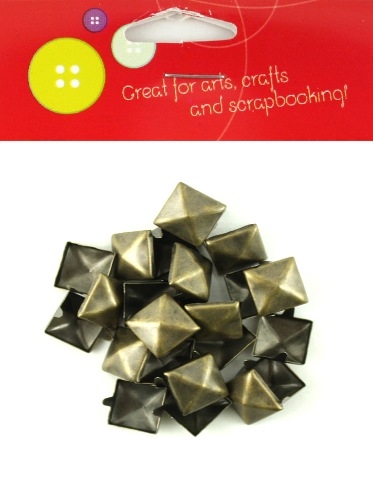 Four-Jaw Square Rivets, 12mm, 25 Pieces of Tache Metal Pyramid Studs ...