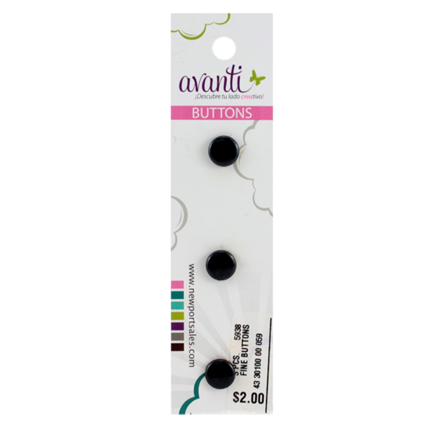 Fine Circular Buttons, Sew-through, 14mm, 2 Holes – Fararti