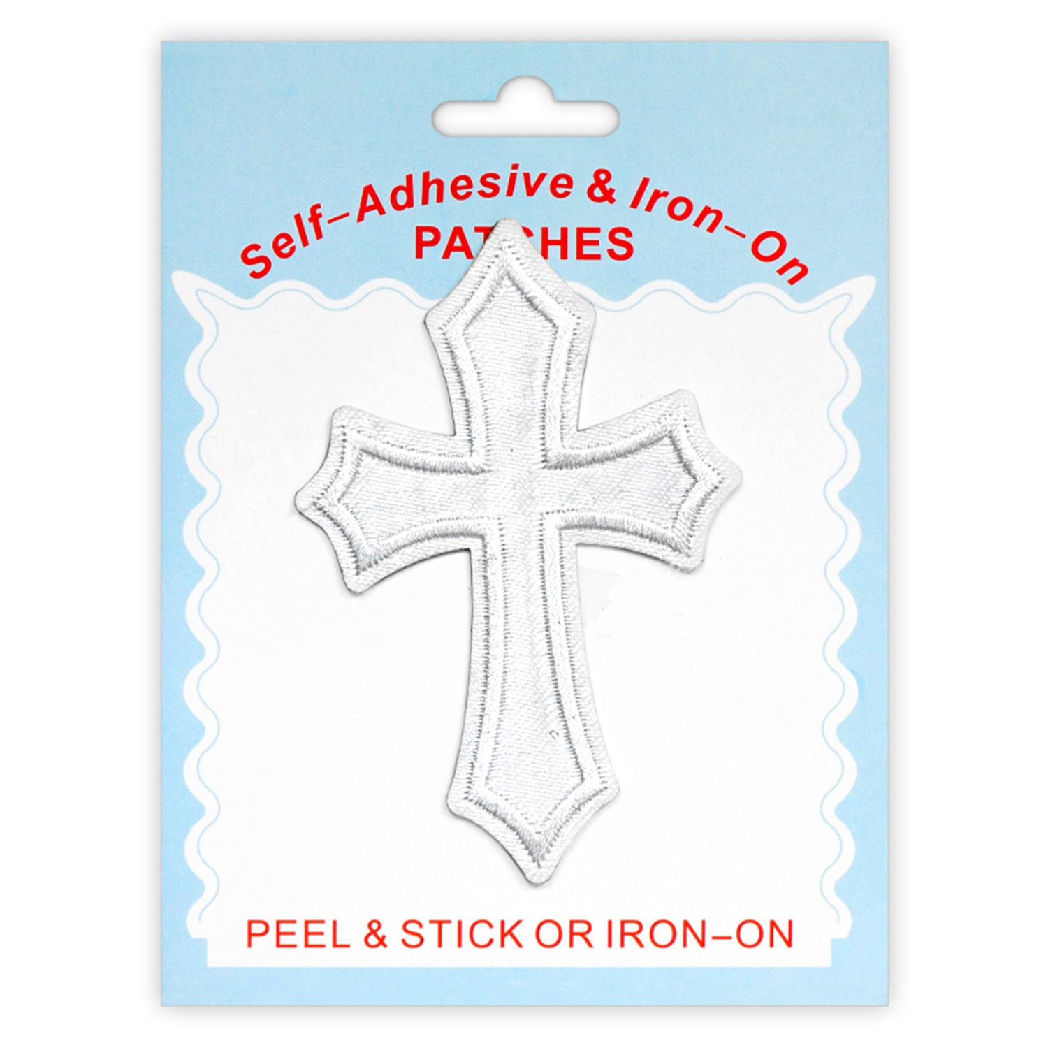 Cross Style Peel & Stick, Embroidered Patch, Sew On Iron On Patch Appl ...