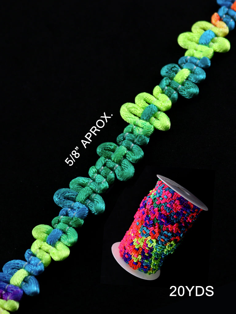 Trimming Roll Braids, Multicolor, 5/8" Inch- 20Yards Pack – Fararti
