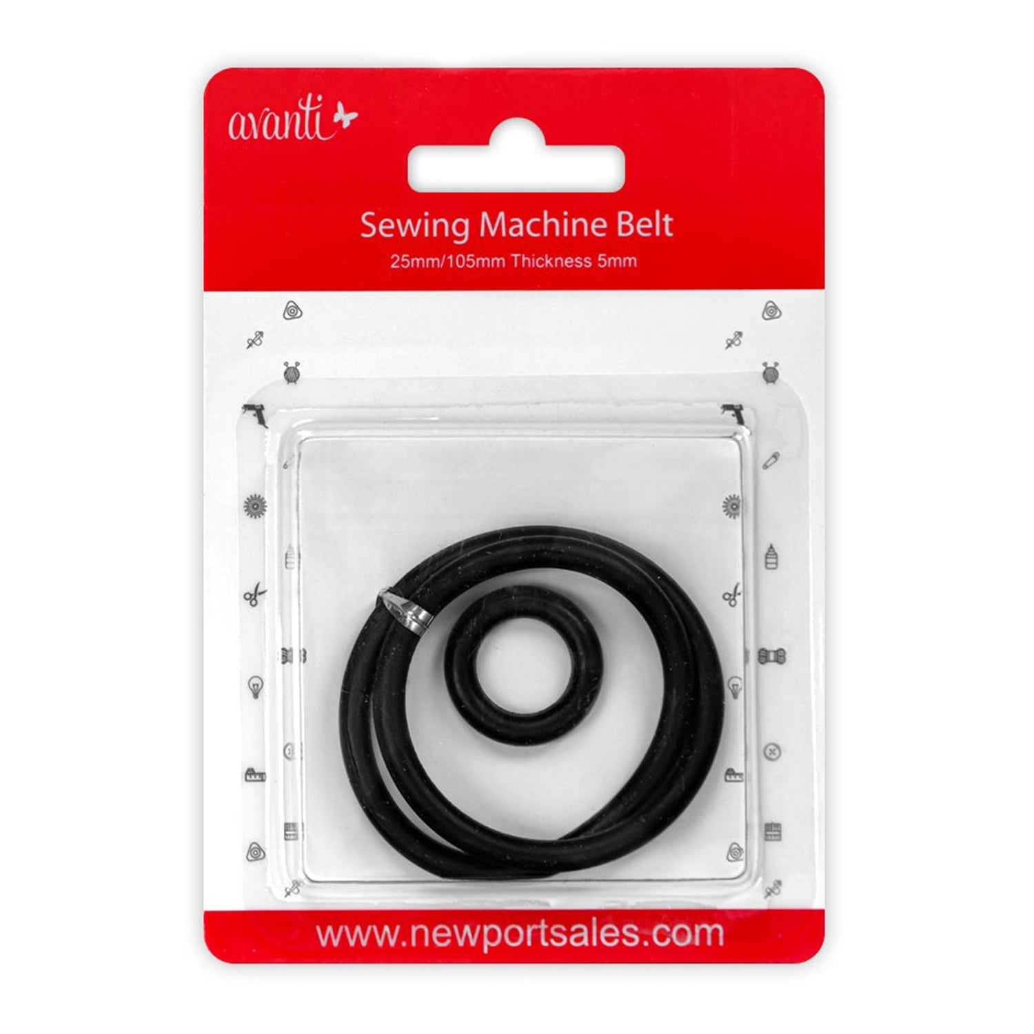 Avanti Sewing Machine O-Ring Belts – 12 Retail Packs (144 Belts Total ...
