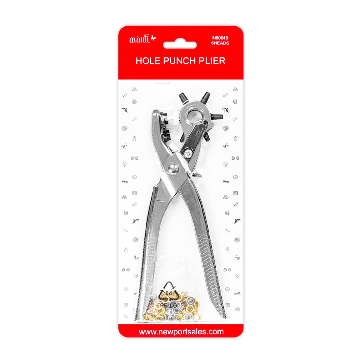 Revolving Hole Punch Plier, Multi Hole Sizes, Hole Punch with 6 Heads ...