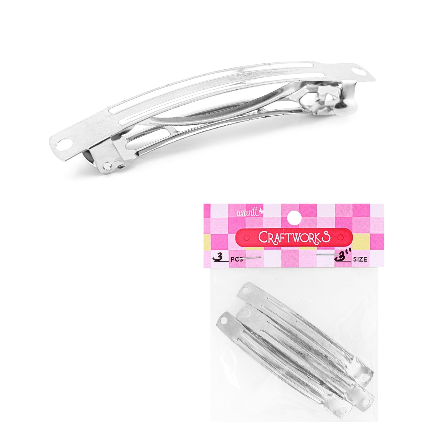 3 Pcs Metal Barrette Snap Hair Alligator Clips, Iron French Clips, 3 ...