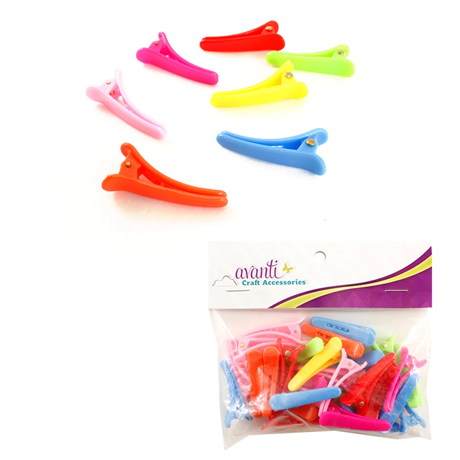 Colorful Duck Billed Hair Clips, Alligator Plastic Clip for Styling an ...
